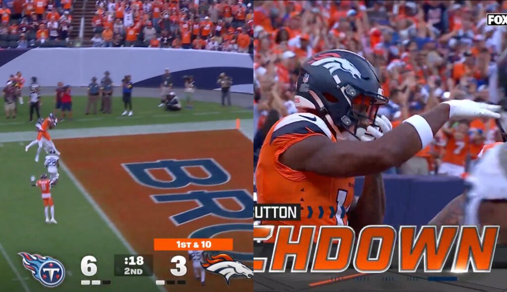 Broncos' Cortlund Sutton Scores A TD vs Titans And Does The Cam Word ...