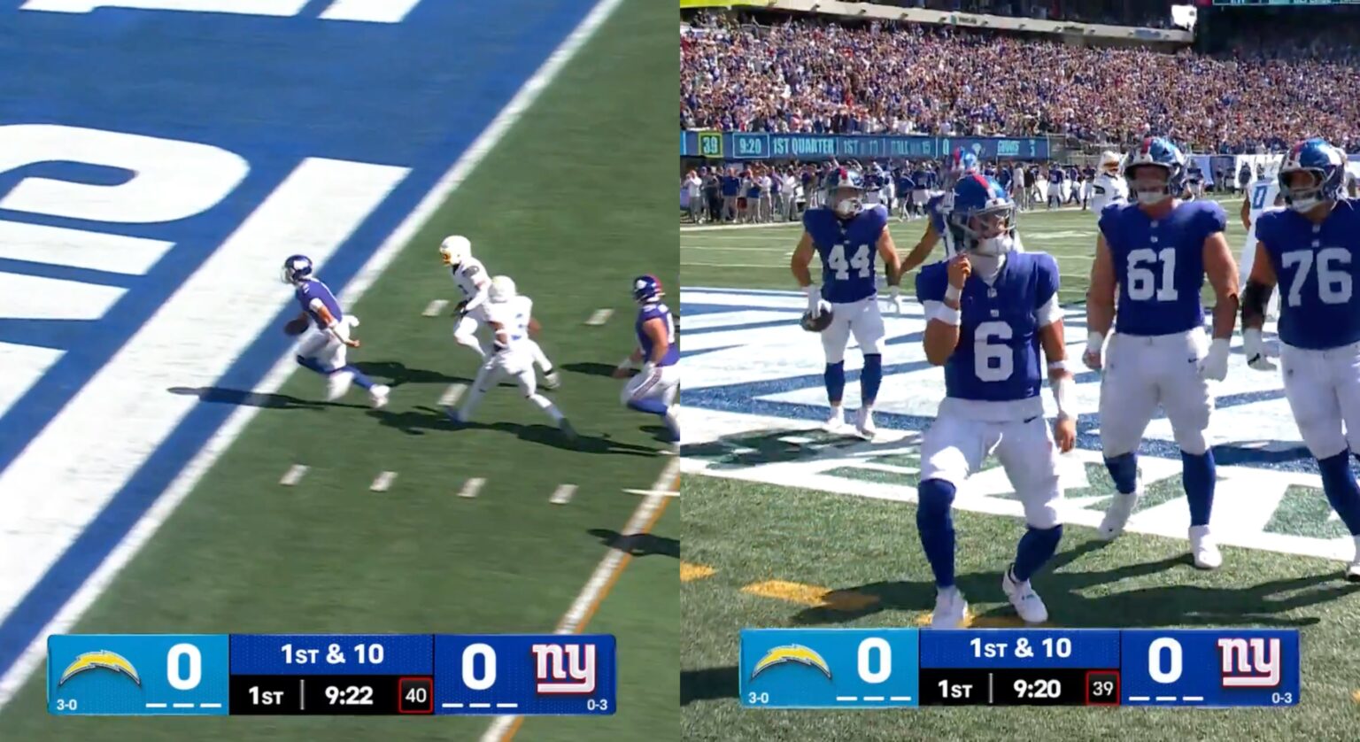 Jaxson Dart Caps Off First Drive Of NFL Career With a Touchdown Run ...