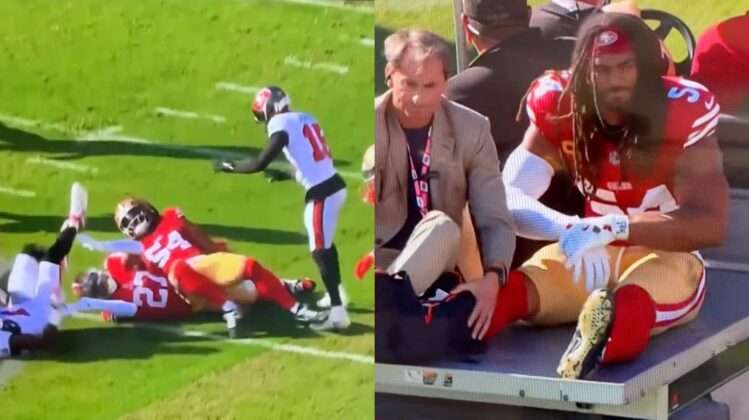 49ers LB Fred Warner Carted Off After Suffering Gruesome Ankle Injury ...