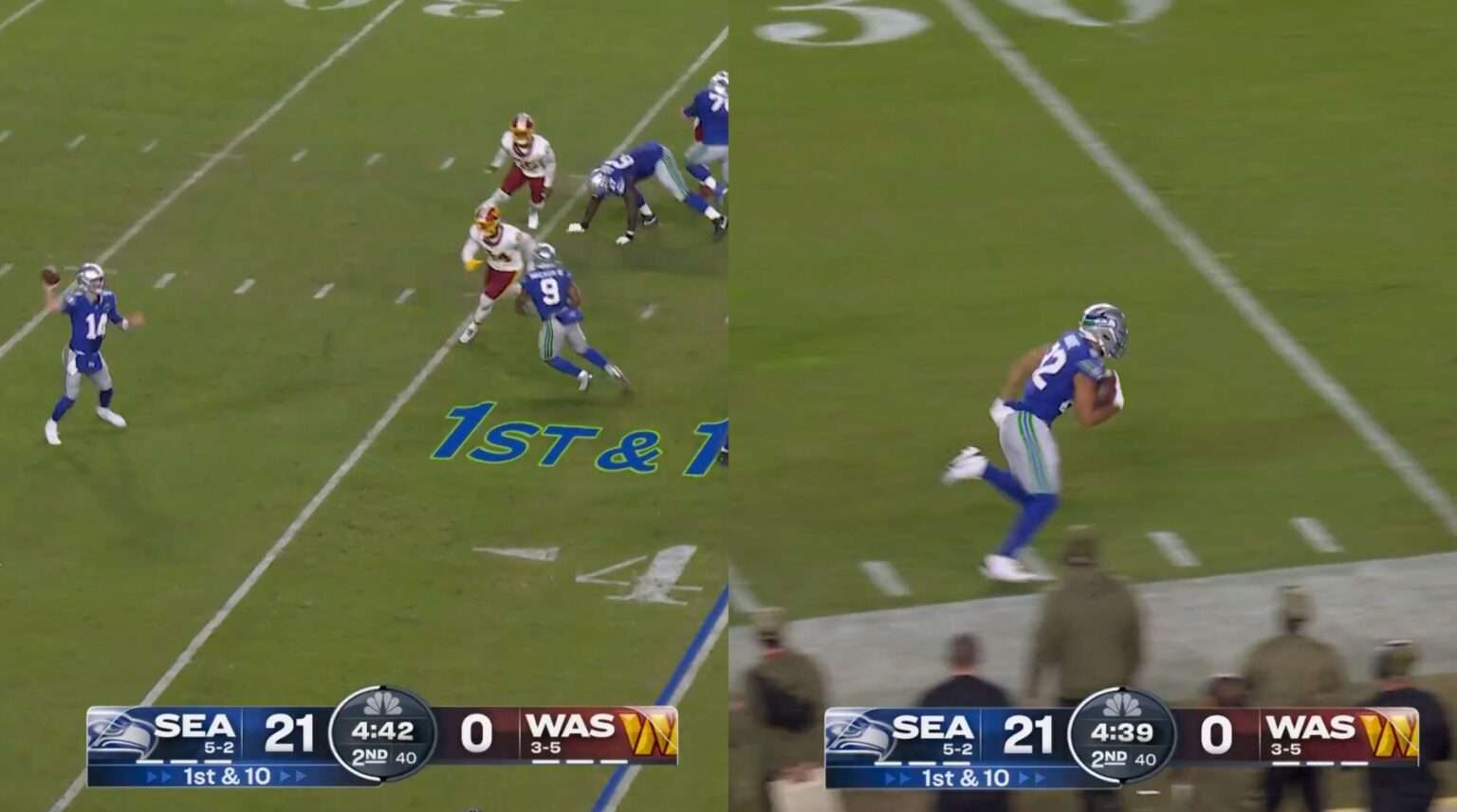 Seahawks' Sam Darnold Throws His Fourth TD Pass Of First Half vs ...