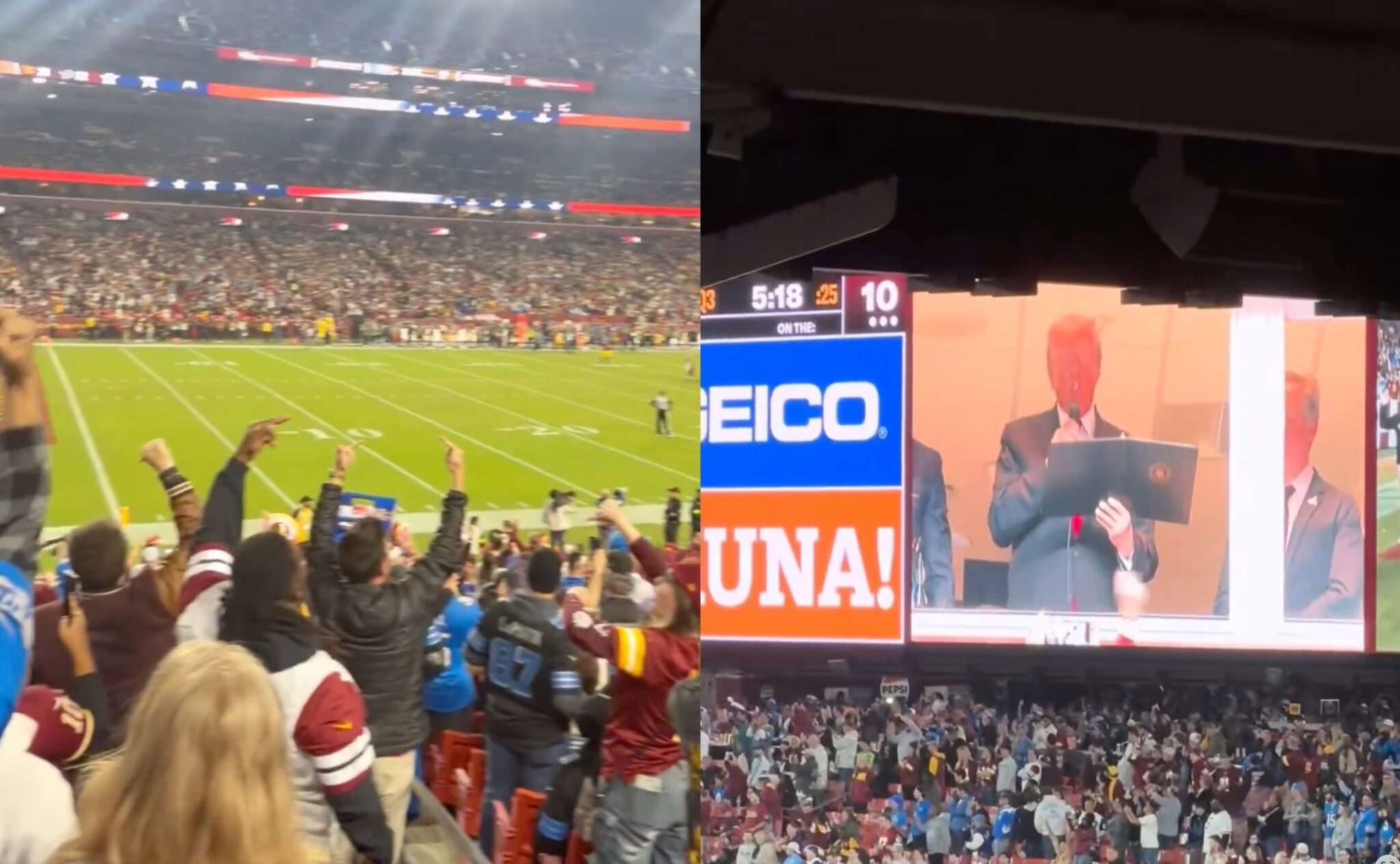 President Trump Was Loudly Boo’d And Flipped Off By Fans During Lions ...