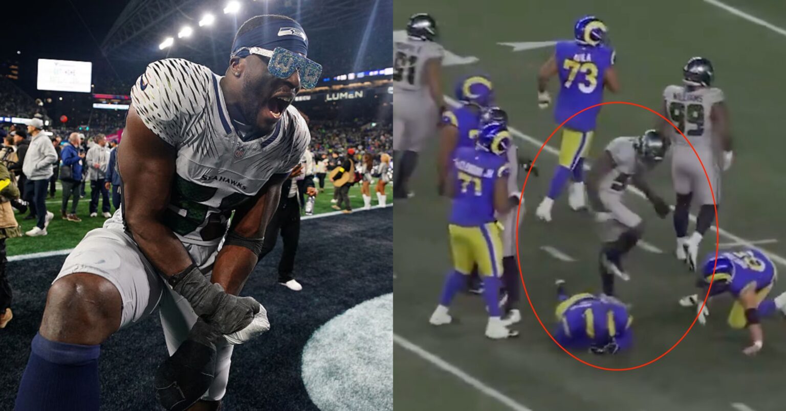 Seahawks OLB Derick Hall Suspended One Game For Stepping On Rams' Kevin ...
