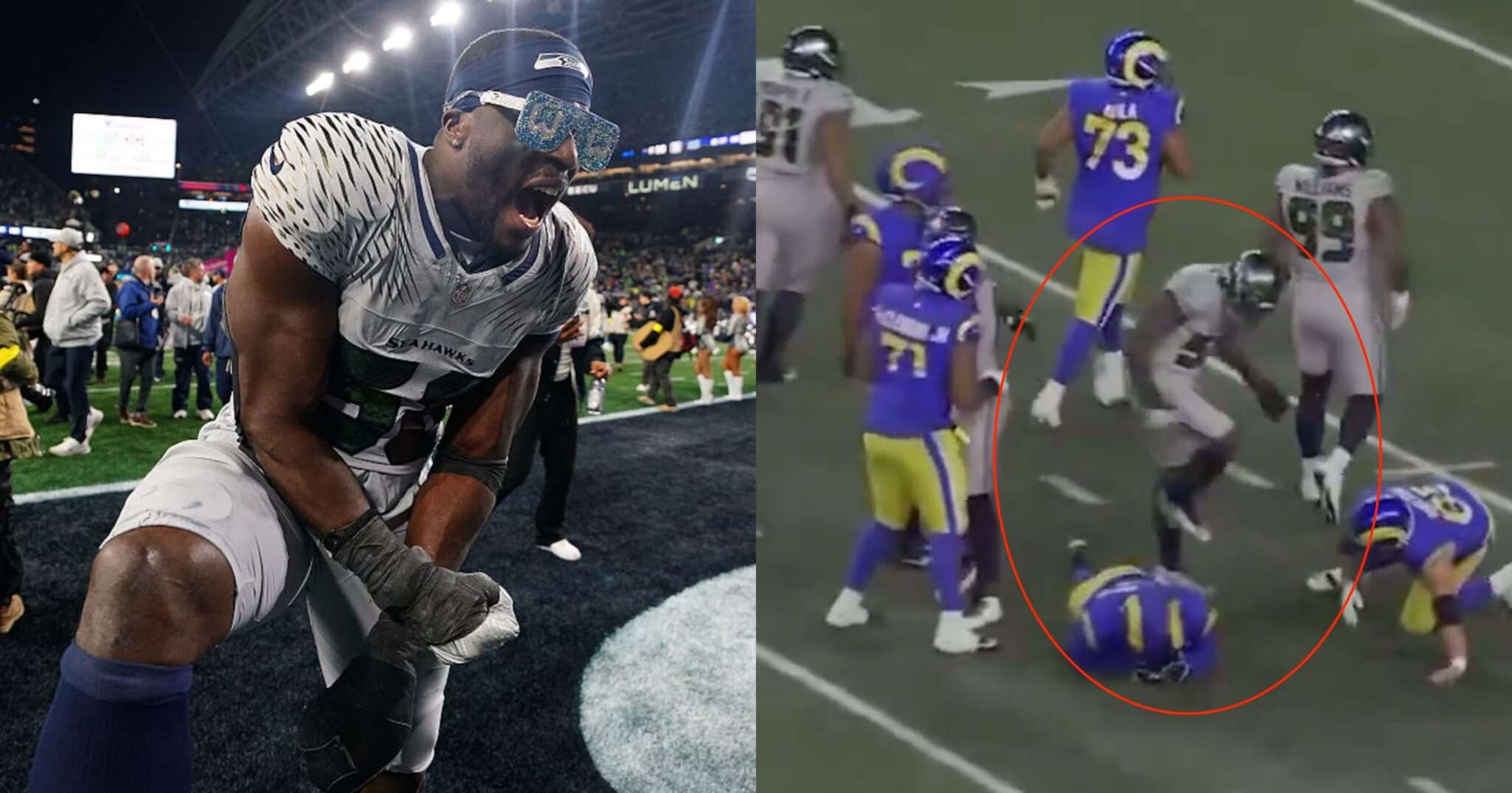 Seahawks OLB Derick Hall Suspended One Game For Stepping On Rams' Kevin ...