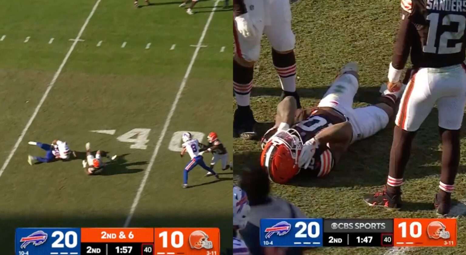 Browns RB Quinshon Judkins Carted Off Field After Suffering Gruesome ...