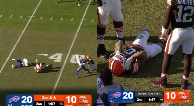 Browns RB Quinshon Judkins Carted Off Field After Suffering Gruesome ...
